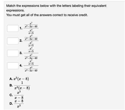 Solved Match The Expressions Below With The Letters Labeling Chegg