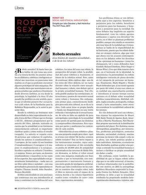 Pdf Robots Sexuales Los L Mites De Nuestra Sexualidad O De La De Los Robots
