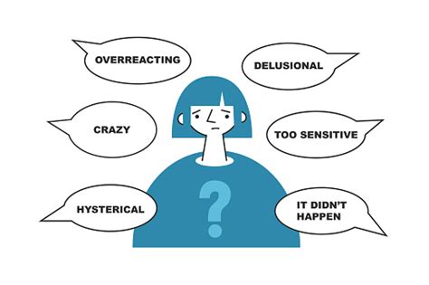 사람은 가스라이팅 말을 듣고 자신을 의심합니다 언어 폭력 및 심리적 조작 개념을 지배하고 통제하고 무시합니다 벡터 평면