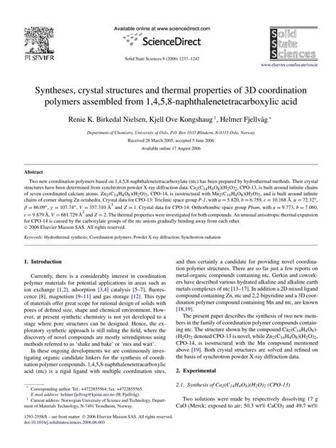pdf syntheses crystal structures and thermal properties of 3d