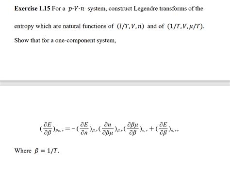 Solved Exercise For A Pvn System Construct Legendre Chegg