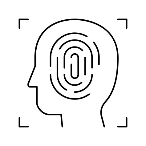Finger Print And Face Id Line Icon Vector Illustration 19593949 Vector Art At Vecteezy