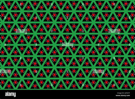 Geometric Pattern In The Colors Of The National Flag Of Libya The