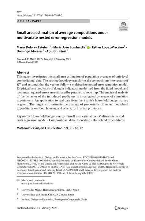 Pdf Small Area Estimation Of Average Compositions Under Multivariate