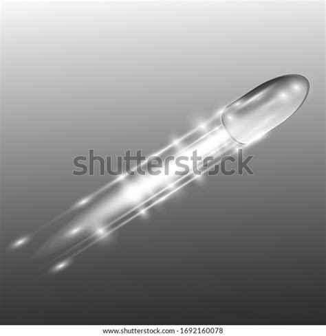 Realistic Flying Bullet Motion Smoke Traces Stock Vector Royalty Free
