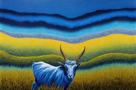 The Blue Goat Mixed Media By Bob Perry Fine Art America
