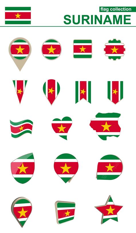 Premium Vector Suriname Flag Collection Big Set For Design