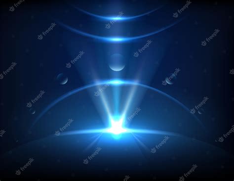 Premium Vector Abstract Blue Light Effect With Planet Vector