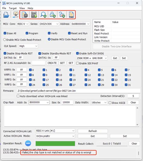 如何重置：failed The Chip Type Is Not Matched Or Status Of Chip Is Wrong 沁恒微电子社区