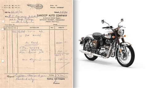 Have You Seen This Viral Old Bill Of Royal Enfield 350 Bullet Yet It