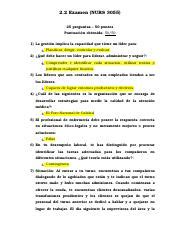 Examen NURS docx Examen NURS preguntas puntos Puntuación obtenida