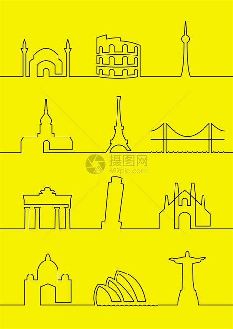 世界旅游城市观光集插画图片下载 正版图片402200720 摄图网