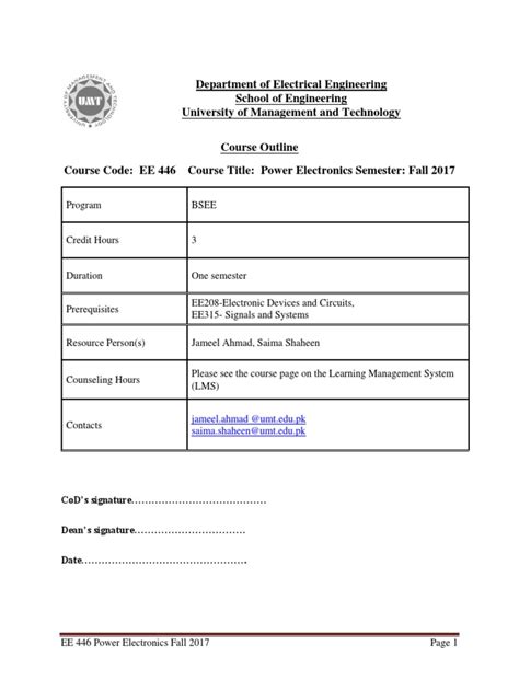 Power Electronics Course Outline Pdf Power Electronics Rectifier