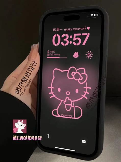 Hello Kitty黑粉色壁纸 抖音