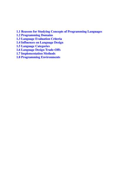 Unit 11 Pl Programming Languages Lecture Notes 1 Reasons For