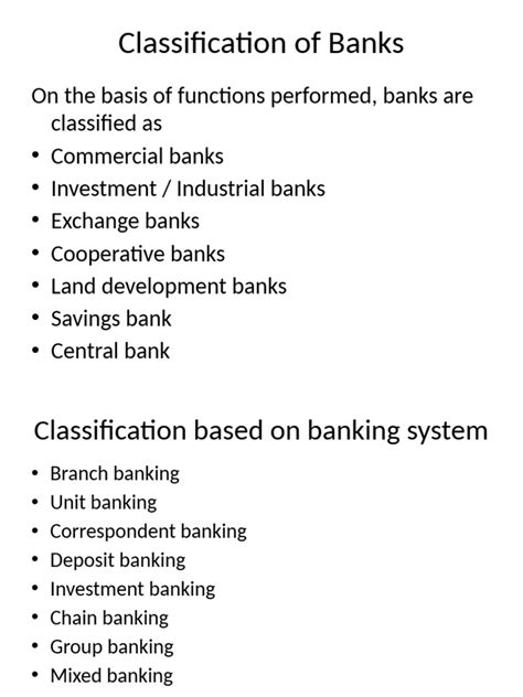Classification Of Banks Pdf