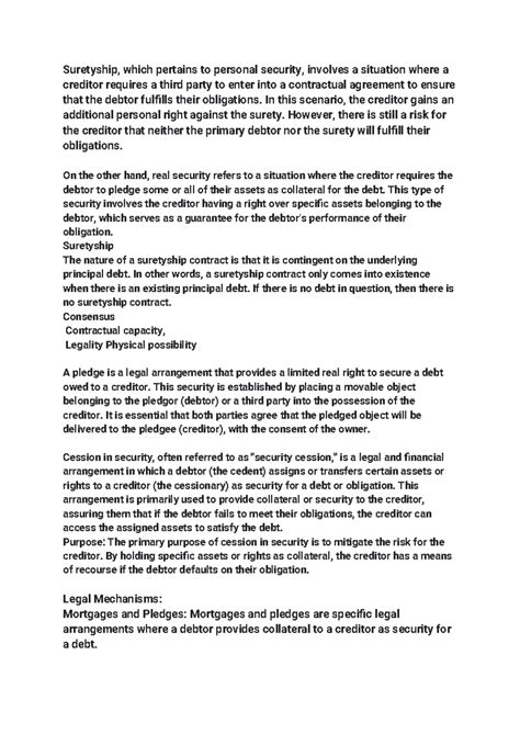 Suretyship Summary Business Law Suretyship Which Pertains To