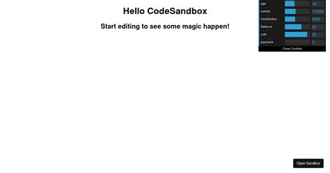 Dat Gui Paycheck Codesandbox