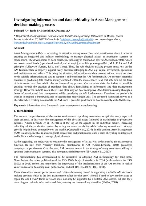 Pdf Investigating Information And Data Criticality In Asset