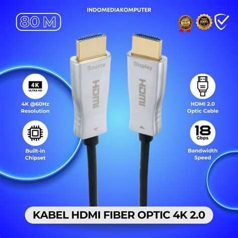 Jual Kabel Hdmi Fiber Optic 4k 80m Hdmi 20 Fiber Optic 18 Gbps 80m