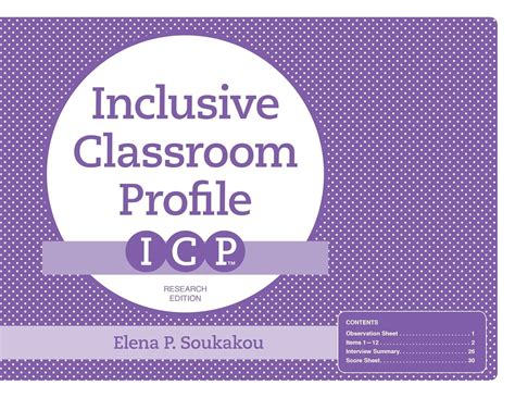 The Inclusive Classroom Profile Icp™ Research Edition 9781598579901 Soukakou Ph