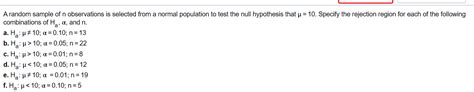solved a random sample of n observations is selected from a