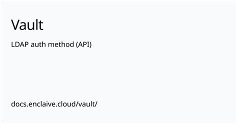 ldap auth method api vault