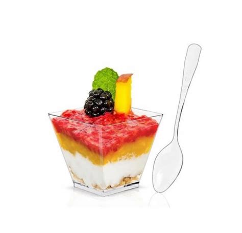Pucharki Na Desery Piramida Pojemniki 200ml ŁyŻeczki SŁodki StÓŁ 50szt Szk200 Łmm • Cena