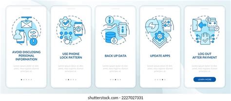 Improve Smartphone Security Blue Gradient Onboarding Stock Vector Royalty Free 2274625531