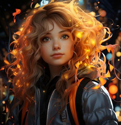 Premium Ai Image Cartoon Girl