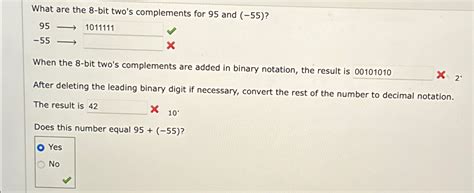 Solved What Are The 8 Bit Twos Complements For 95 ﻿and