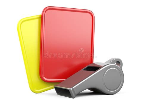 Tarjetas Rojas Y Amarillas Del árbitro Del Fútbol Stock de ilustración