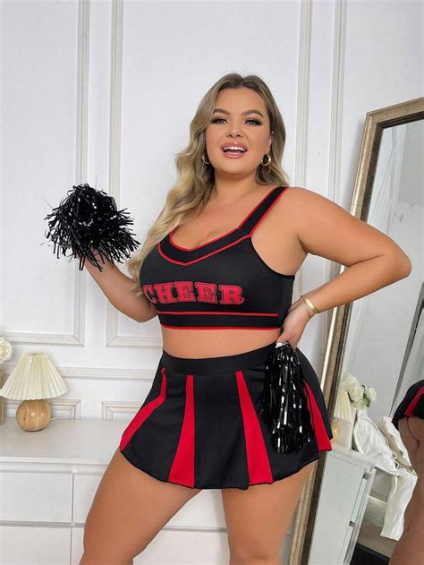 Womens Plus Size Alphabet Printed Color Block Sexy Costume Shein Usa