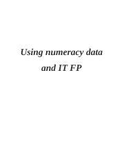 Using Numeracy Data And IT FP Doc Using Numeracy Data And IT FP Contents Contents 2