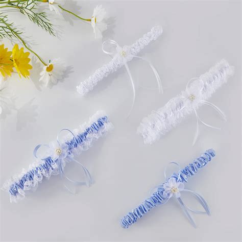 Plus Size Wedding Garters With Elastic Band Blue Moon Wood