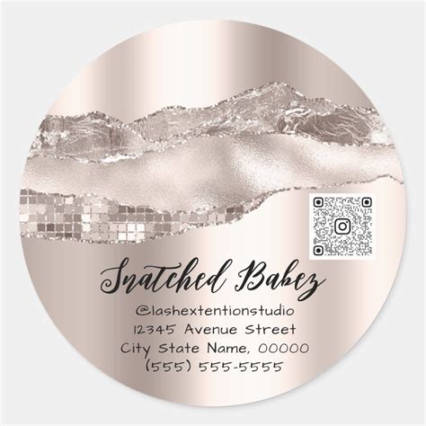 Thank You Cosmetics Logo Qr Code Rose Classic Round Sticker Zazzle In