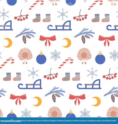 Seamless Winter Pattern Stock Vector Illustration Of Ornament 258005723