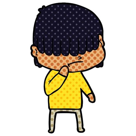 Niño Dibujos Animados Con Pelo Desordenado Vector de stock 186298244
