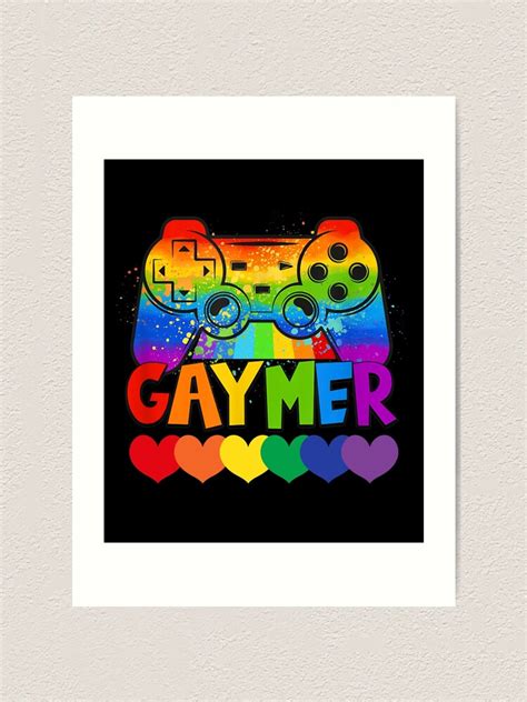 Gaymer Gay Pride Flag Lgbt Gamer Lgbtq Gaming Gamepad Art Print For