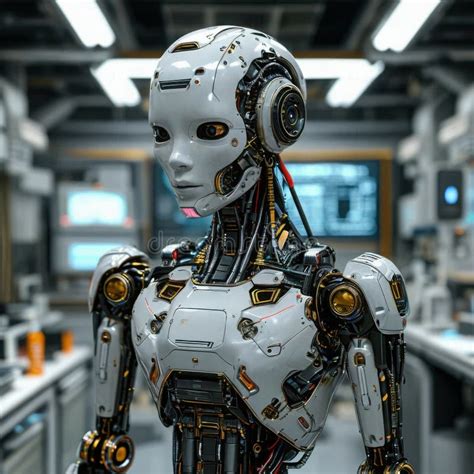 A Humanoid Robot With Artificial Intelligence Stock Illustration