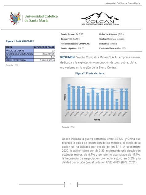 Volcan Compañia Minera Final 1 Pdf Minería Empresas