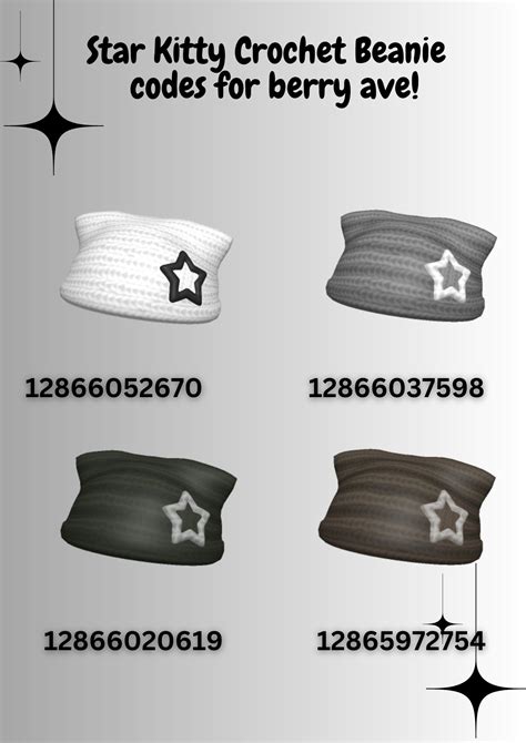 The Star Kitty Crochet Beanie Code For Berry Ave