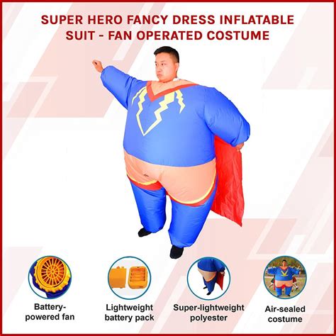Adult Inflatable Costume With Fan Funny Blow Up Fancy Dress