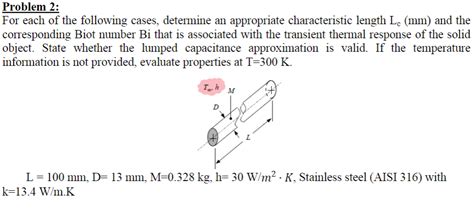 solved problem 2 for each of the following cases determine