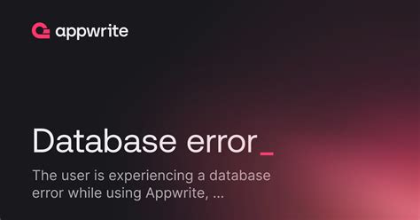 Database Error Threads Appwrite