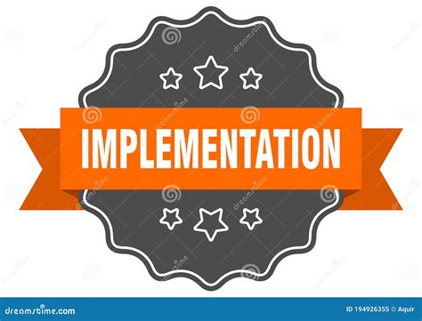 Implementation Label Implementation Isolated Seal Sticker Sign Stock Vector Illustration Of
