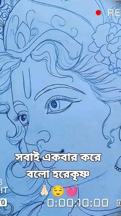 কৃষ্ণ কৃষ্ণ বল ময়না রাধে রাধে বল🙏🏻😌🥰💓 Shortsfeed Love Viralshort Art Krishna Drawing Edit