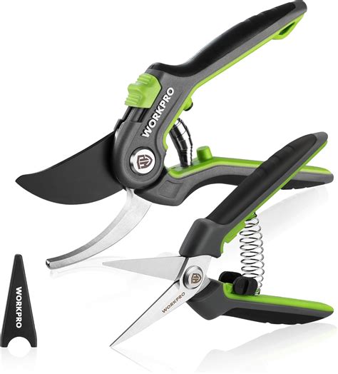 Workpro 2 Piece Secateurs And Pruning Scissors Heavy Duty 210mm Bypass
