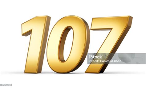 3d 번호 107 백일곱 금 텍스트 흰색 배경 3d 그림에 고립 0명에 대한 스톡 사진 및 기타 이미지 0명 3차원 형태 가격 Istock