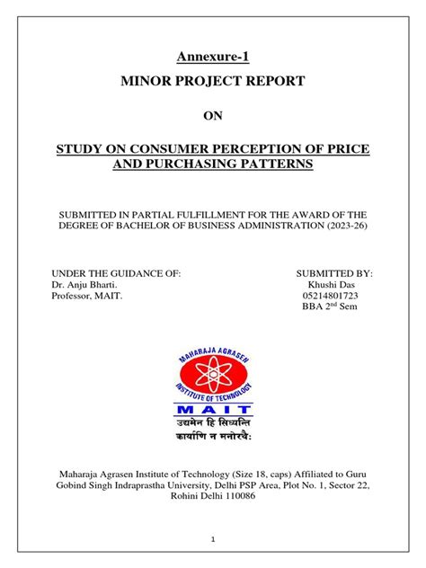 Minor Project Khushi Pdf Consumer Behaviour Pricing